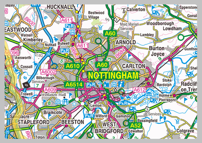 Nottinghamshire County Map– I Love Maps
