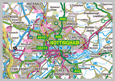 Nottinghamshire County Map– I Love Maps