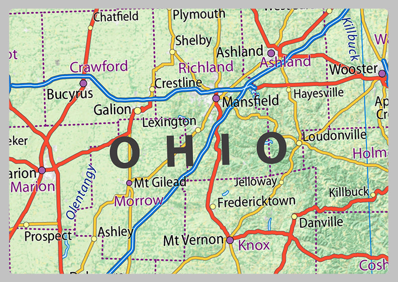 Ohio Physical State Map– I Love Maps