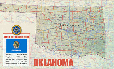 Oklahoma Physical State Map– I Love Maps