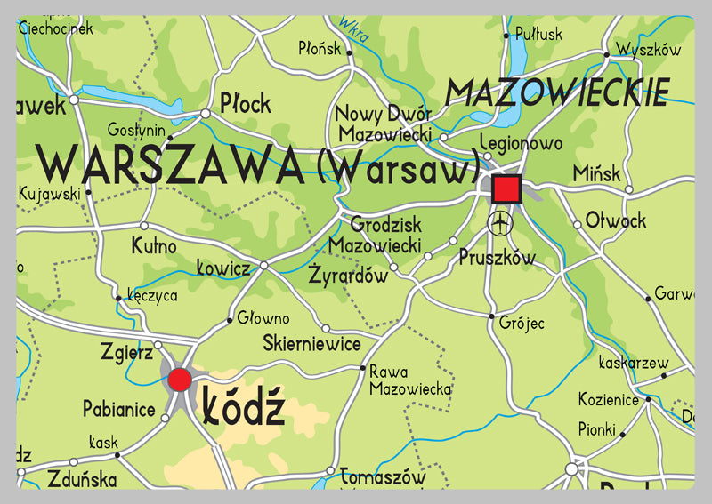 Poland Physical Map– I Love Maps