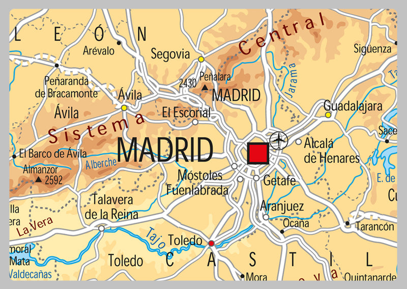 Spain Physical Map– I Love Maps