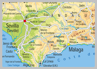 Spain Physical Map– I Love Maps