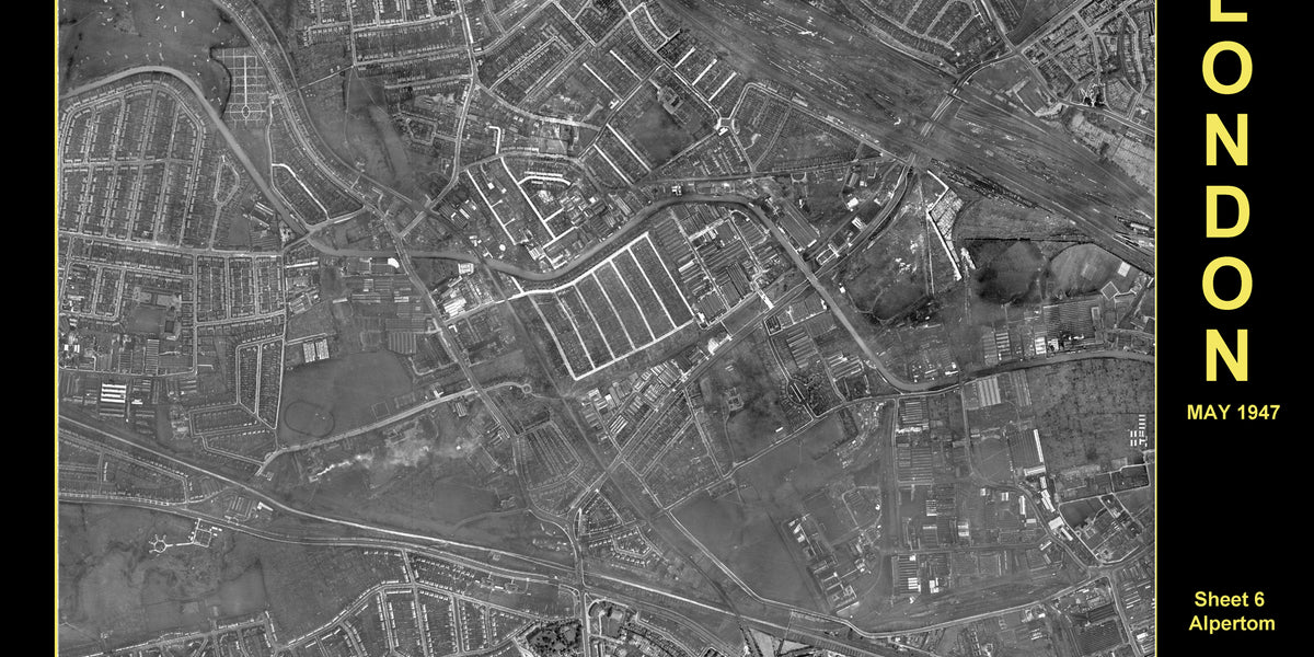 Post-War 1947 London Aerial Map - Alperton– I Love Maps