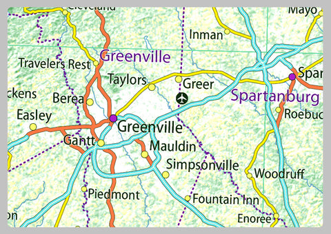 South carolina physical map
