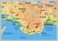 Physical Map of Turkey - The Oxford Collection– I Love Maps