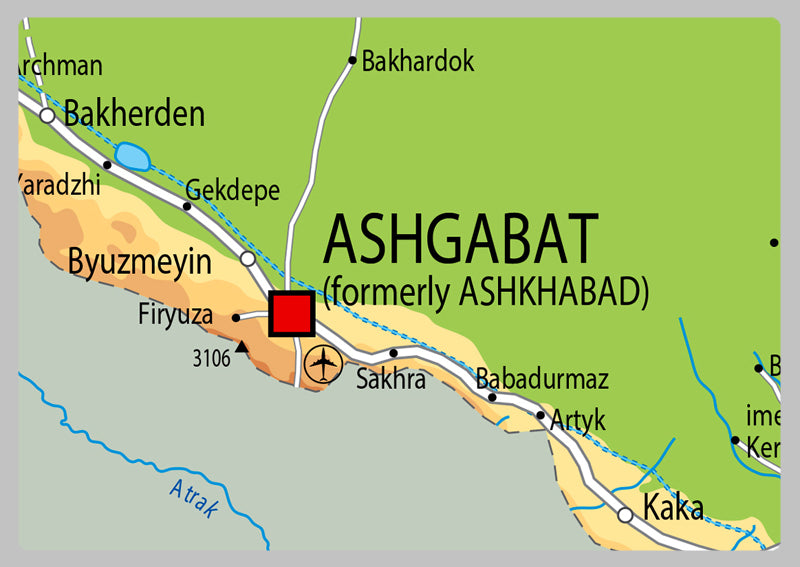 Physical Map of Turkmenistan - The Oxford Collection– I Love Maps