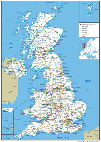United Kingdom Road Map– I Love Maps