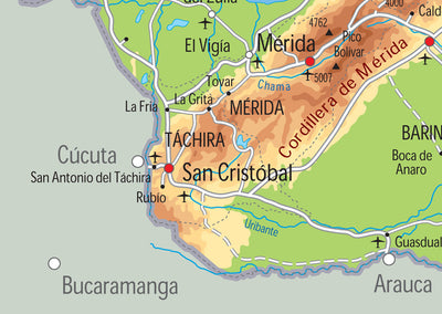 Venezuela Physical Map– I Love Maps