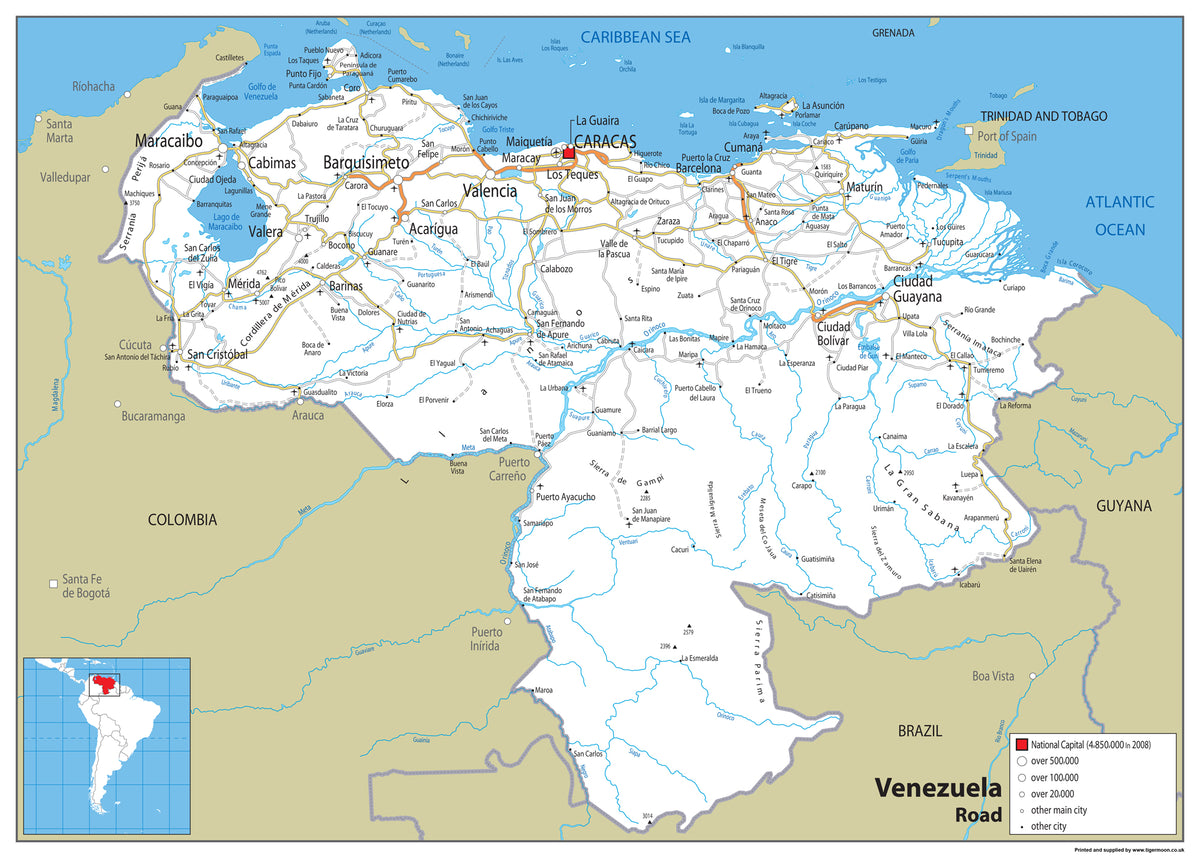 Venezuela Road Map– I Love Maps