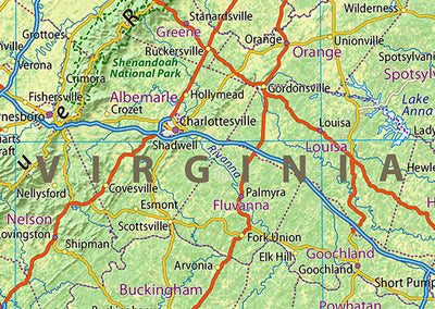 Virginia Physical State Map– I Love Maps