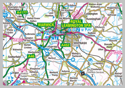 Warwickshire County Map– I Love Maps