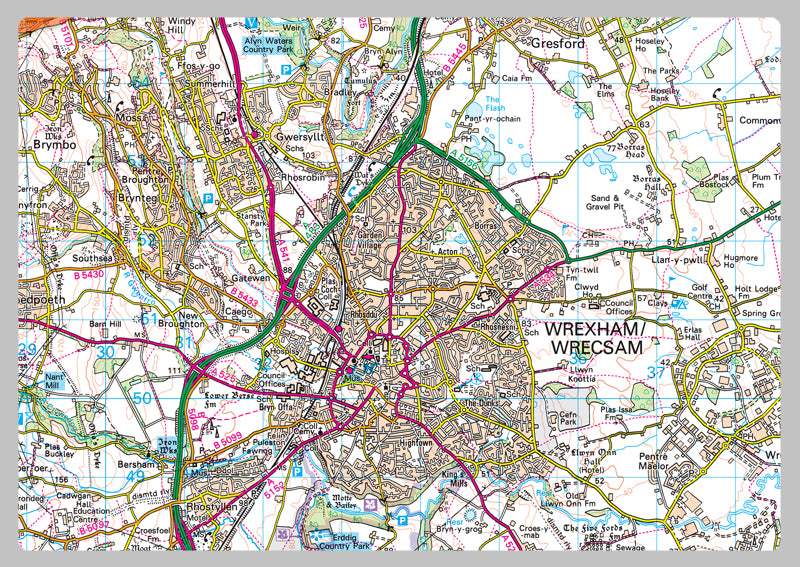 Wrexham County Map– I Love Maps
