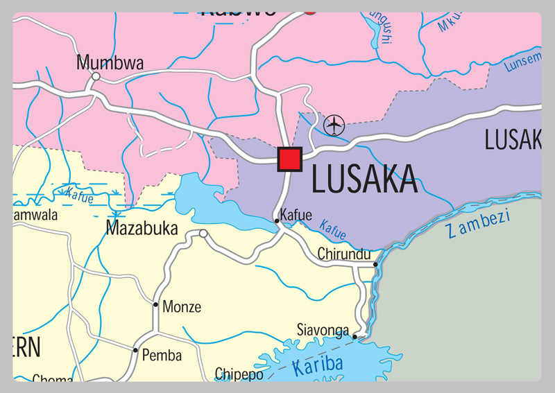 Map Of Zambia In Africa