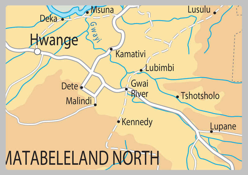 Physical Map of Zimbabwe - The Oxford Collection | I Love Maps