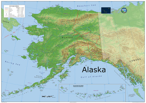 Alaska Physical State Map | I Love Maps