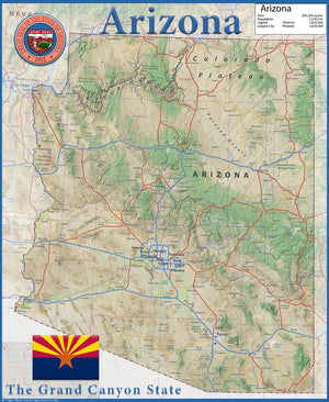 Arizona Physical State Map– I Love Maps