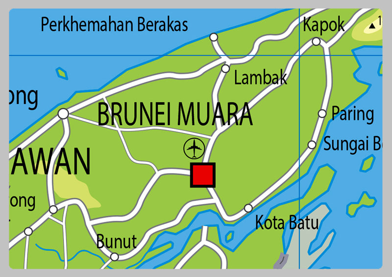 Physical Map of Brunei - The Oxford Collection– I Love Maps