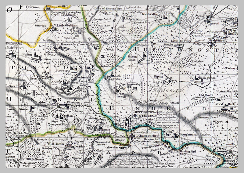 1749 - Map Of Huntingdon by Emanuel Bowen– I Love Maps