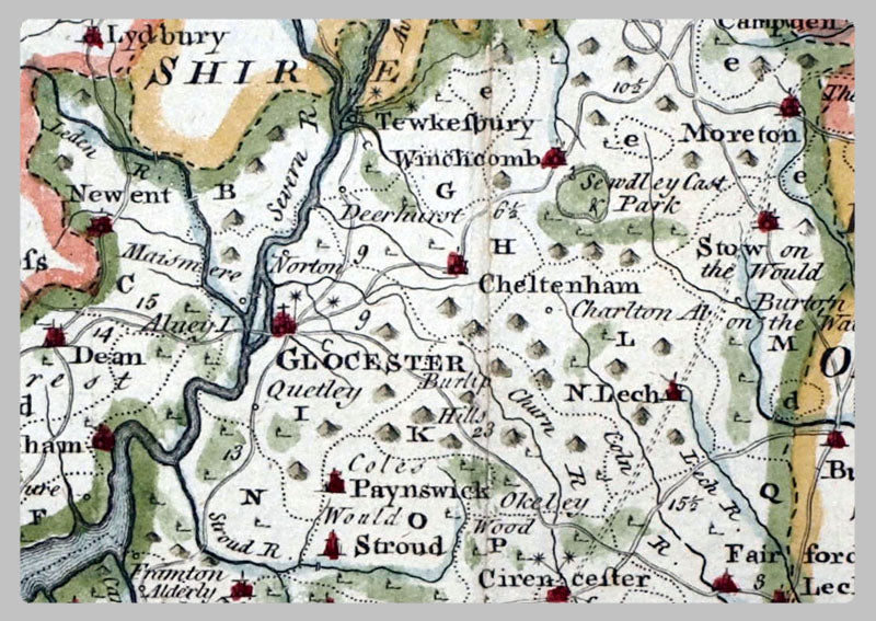 1780 - Map Of Gloucester by Emanuel Bowen– I Love Maps