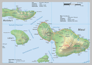 Hawaii Physical State Map– I Love Maps