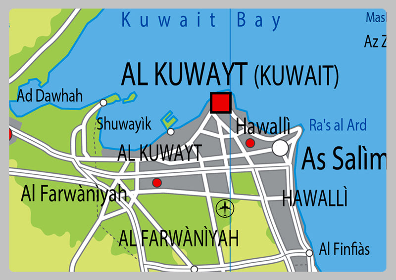 Physical Map of Kuwait - The Oxford Collection– I Love Maps