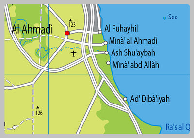kuwait physical map