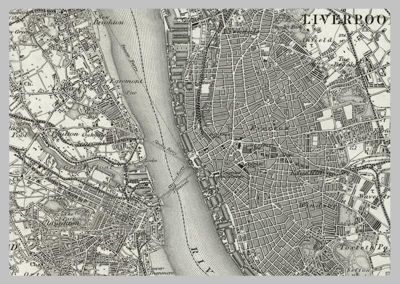 Liverpool England Map 1890 Collection Liverpool (Formby) Ordnance