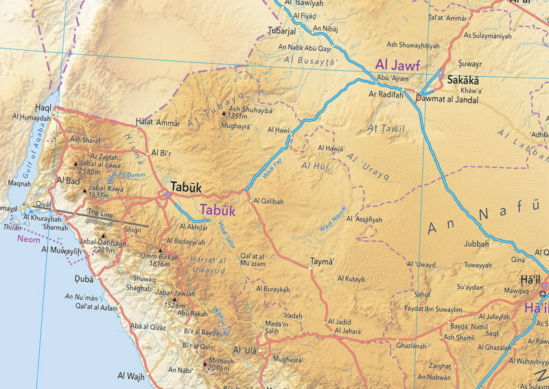 Saudi Arabia Physical Map– I Love Maps