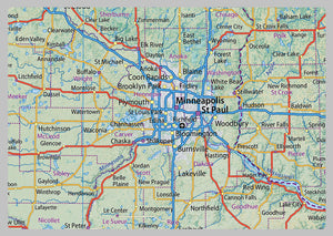 Minnesota and Iowa Physical State Map– I Love Maps