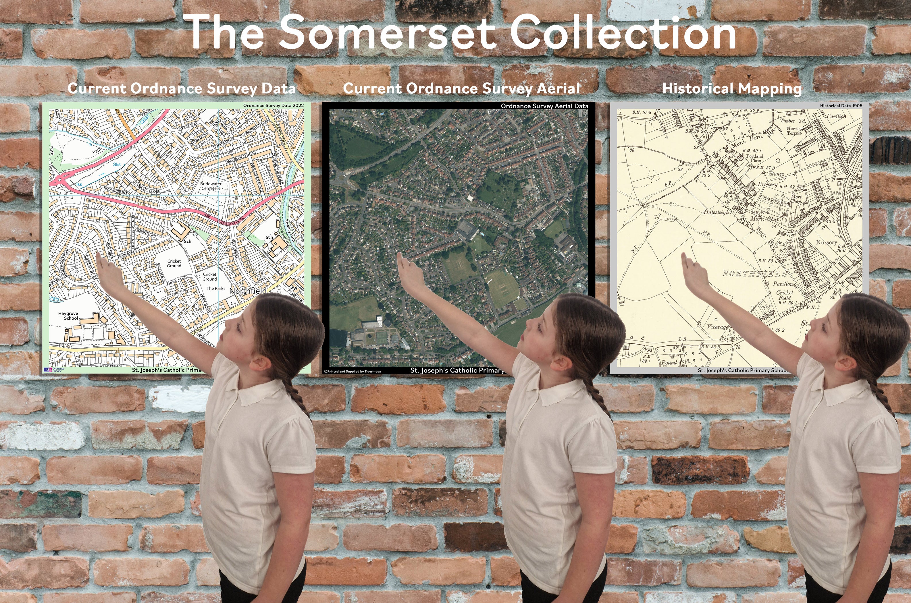 The Somerset Collection - Postcode Centred set of 3 maps. Historical-A ...