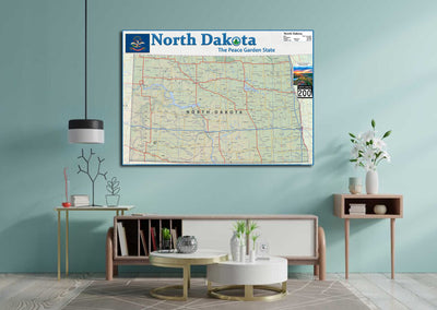 North Dakota Physical State Map– I Love Maps