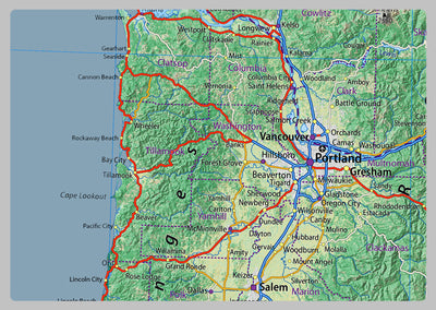 Oregon State Physical Map– I Love Maps