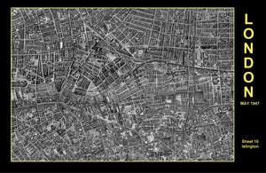 Post-War 1947 London Aerial Map - Islington– I Love Maps