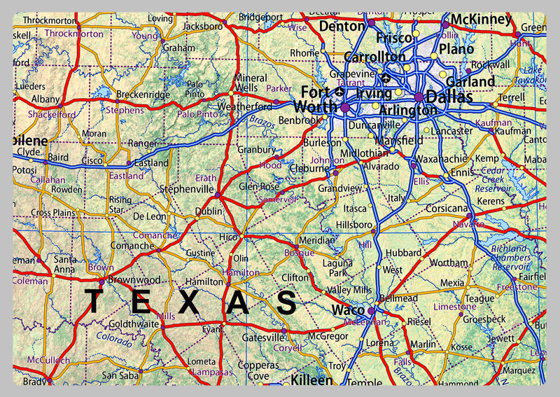 Texas Physical State Map– I Love Maps