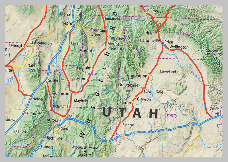 Utah Physical State Map– I Love Maps