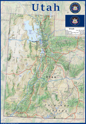 Utah Physical State Map– I Love Maps