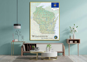 Wisconsin Physical State Map– I Love Maps