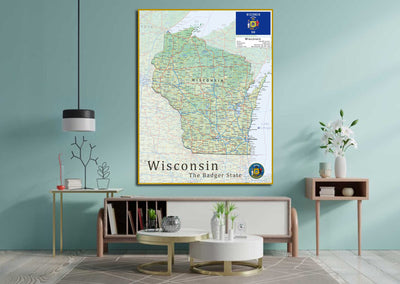 Wisconsin Physical State Map– I Love Maps