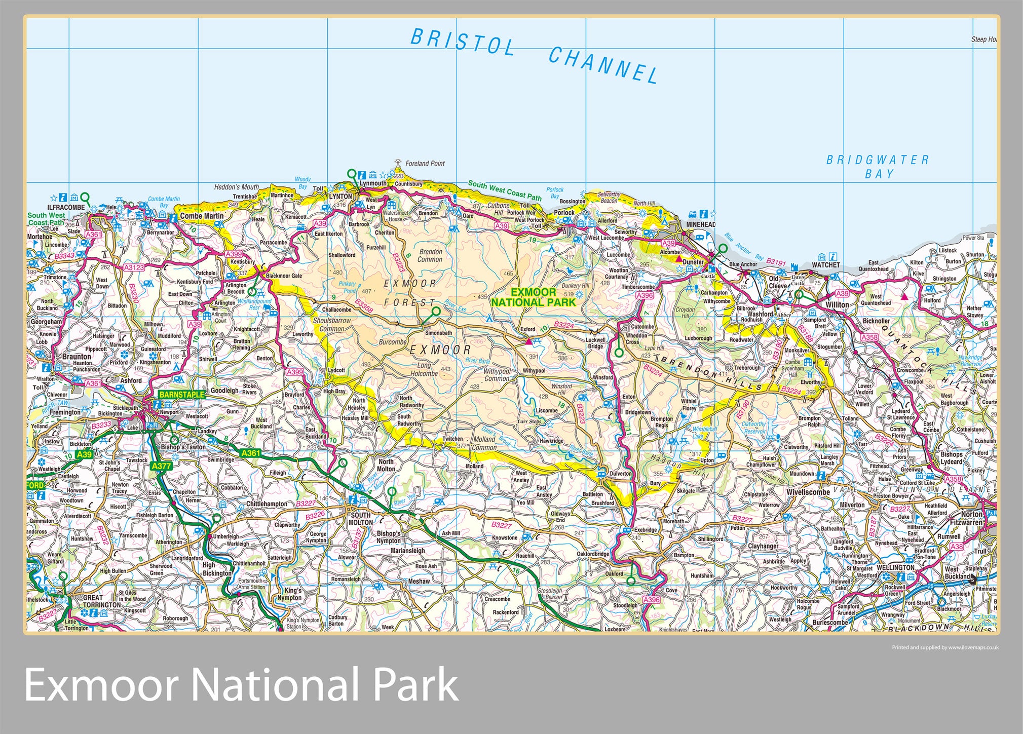 Exmoor National Park Map– I Love Maps