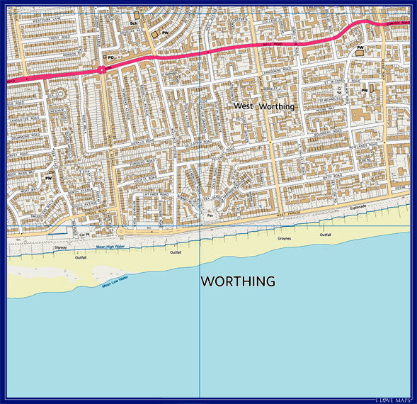 Personalised 2km x 2km 1:10 000 Ordnance Survey Map– I Love Maps