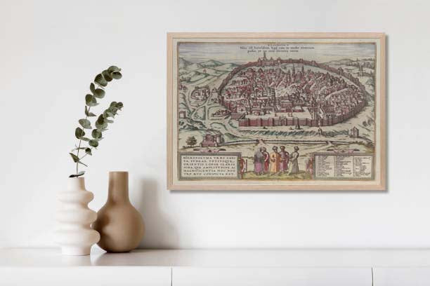 Antique 1582 Map of Jerusalem by Georg Braun and Frans Hogenberg | I ...