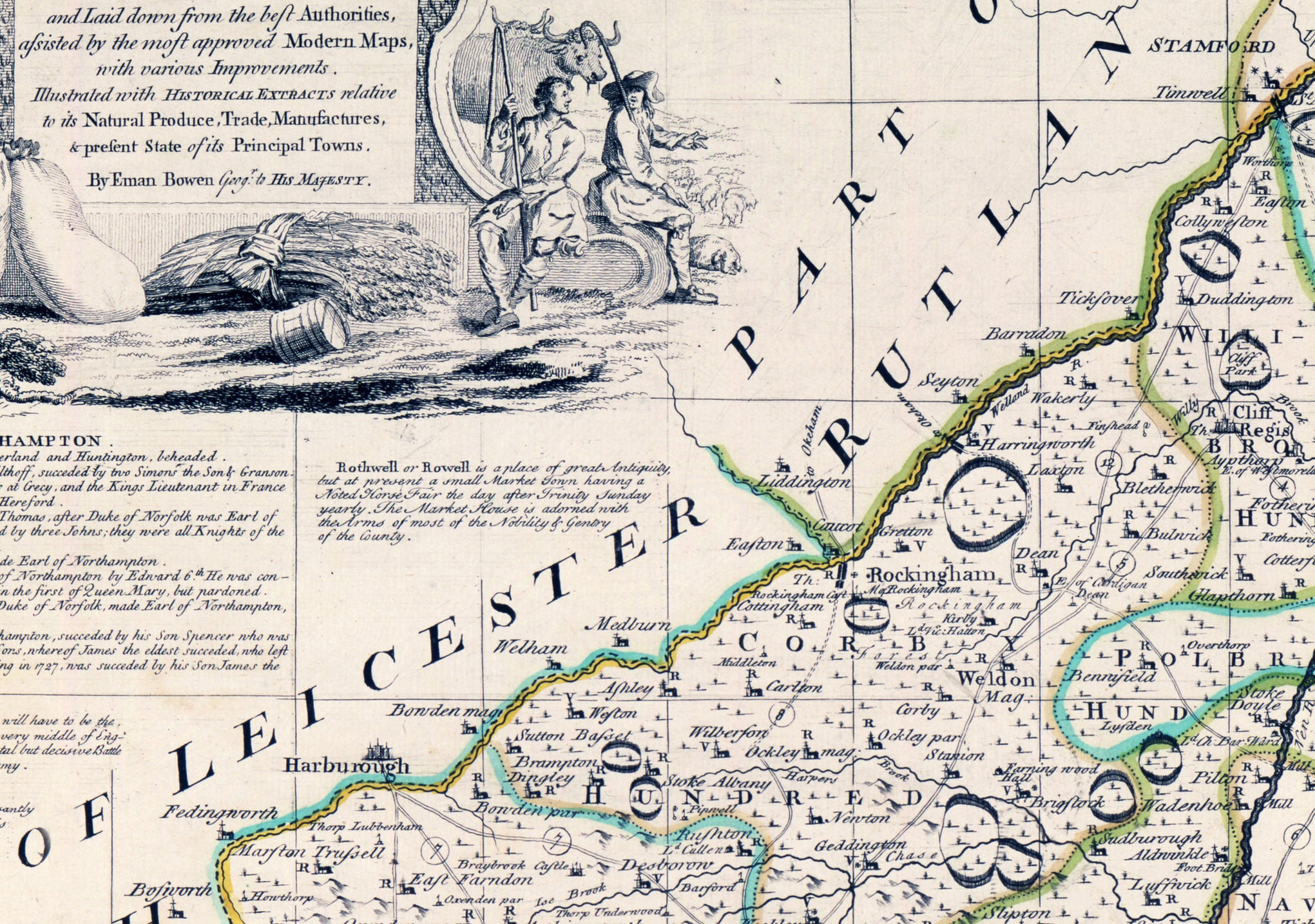 Antique 1760 Map Of Northamptonshire by Emanuel Bowen– I Love Maps