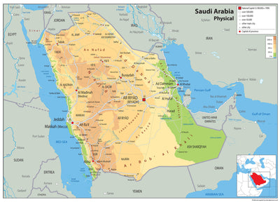 Saudi Arabia Physical Map– I Love Maps