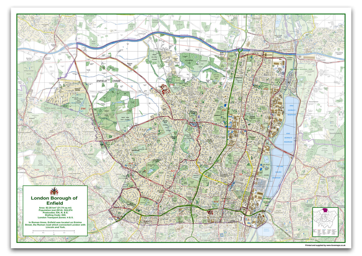 Enfield London Borough Map– I Love Maps