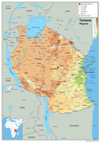 Tanzania Physical Map– I Love Maps