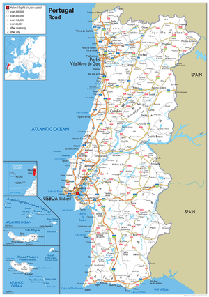 Portugal Road Map– I Love Maps
