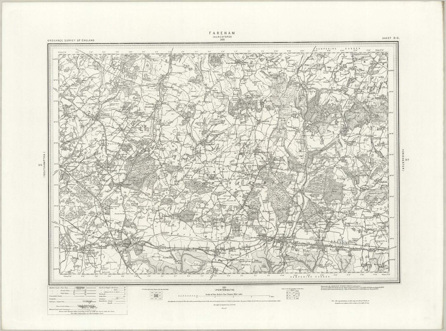 1890 Collection - Fareham (Alresford) Ordnance Survey Map– I Love Maps