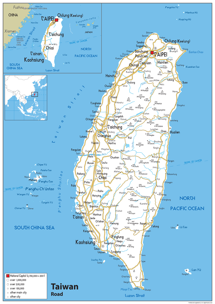 Taiwan Road Map– I Love Maps