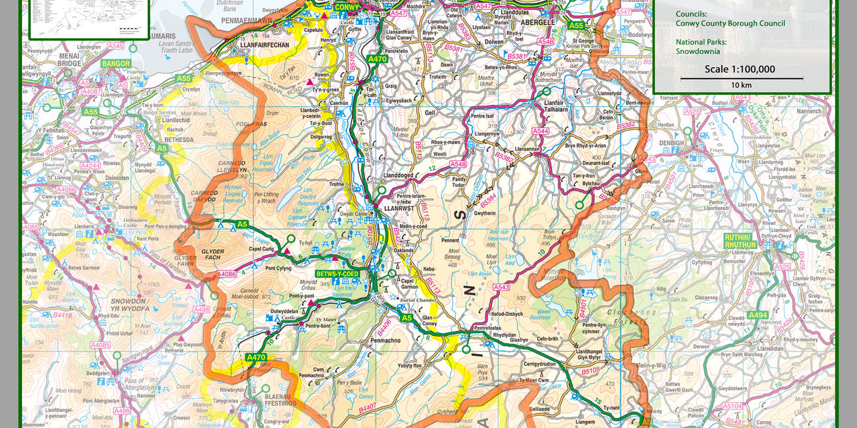 Conwy County Map– I Love Maps